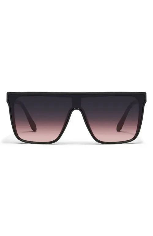 Quay Nightfall 138mm Shield Sunglasses - Black/black Plum Pink