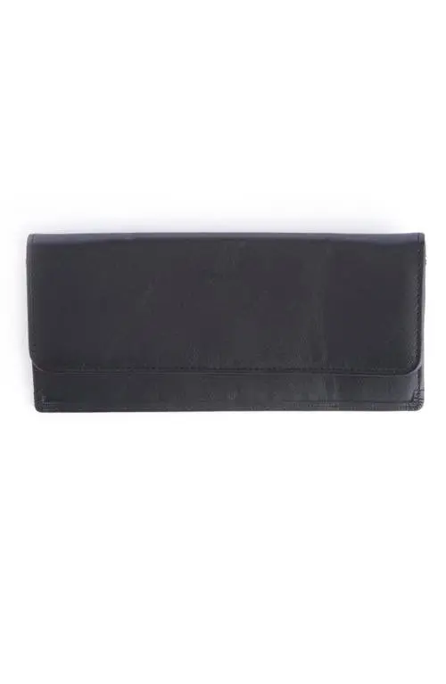 ROYCE NEW YORK Rfid Blocking Leather Clutch Wallet - Black