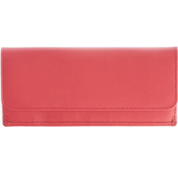 ROYCE NEW YORK Rfid Blocking Leather Clutch Wallet - Red