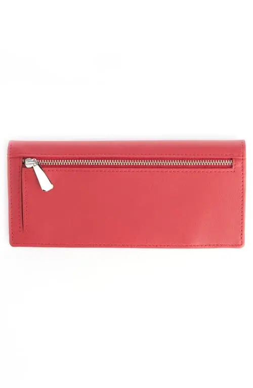 ROYCE NEW YORK Rfid Blocking Leather Clutch Wallet - Red