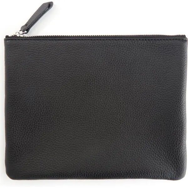 ROYCE NEW YORK Leather Travel Pouch - Black