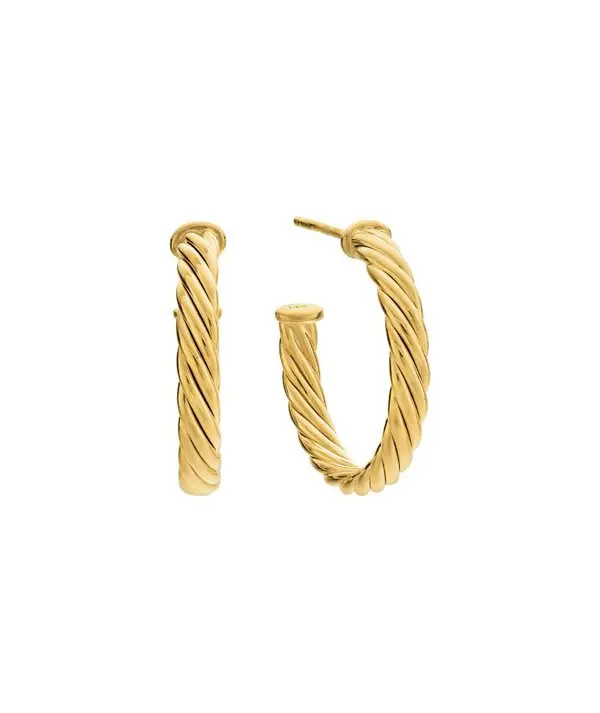 David Yurman Cablespira Hoop Earrings - Gold