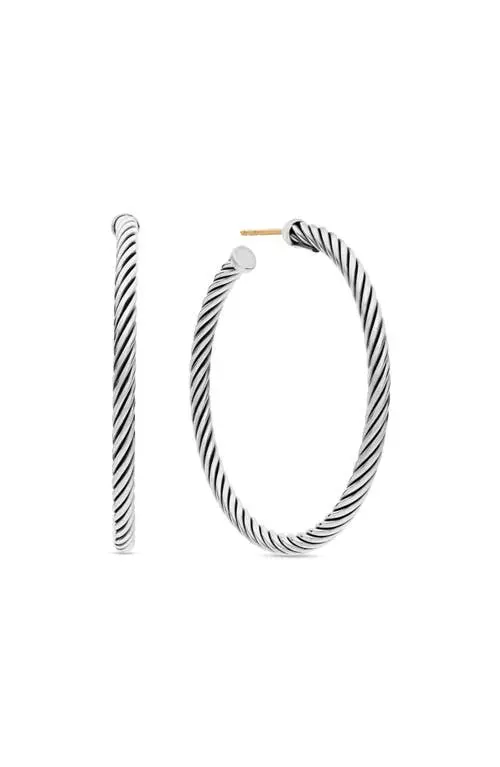 David Yurman Cable Hoop Earrings - Silver