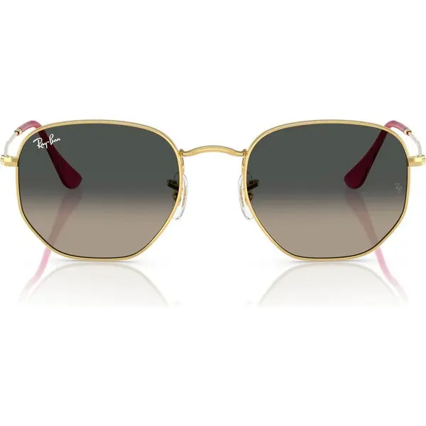 Ray-ban 51mm Geometric Sunglasses - Gold/ Grey Flash