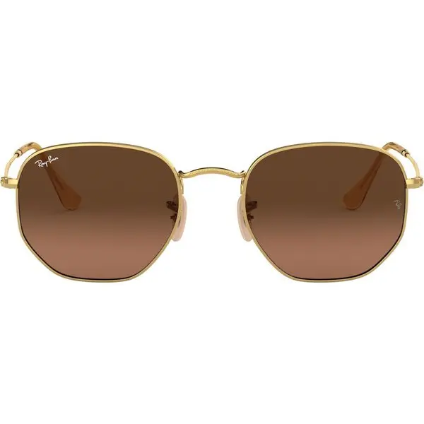 Ray-ban 51mm Geometric Sunglasses - Gold/brown Gradient