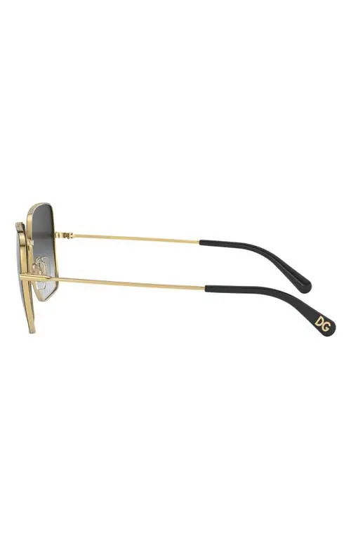 Dolce & Gabbana 57mm Square Sunglasses - Gold Black