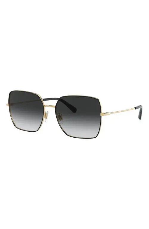 Dolce & Gabbana 57mm Square Sunglasses - Gold Black