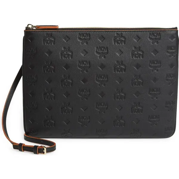 Mcm Klara Monogram Leather Crossbody Pouch
