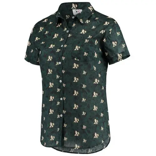 FOCO Oakland Athletics Floral Button-up Shirt