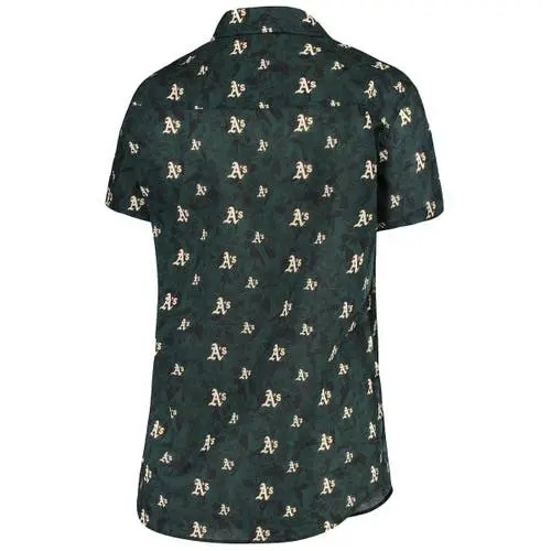 FOCO Oakland Athletics Floral Button-up Shirt