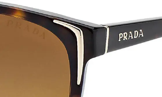 Prada 55mm Polarized Cat Eye Sunglasses - Havana | Editorialist display picture 1