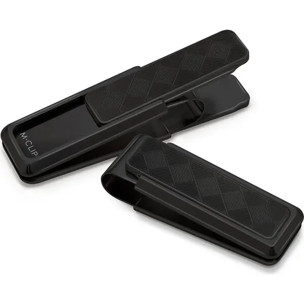 M-Clip® Stainless Steel Herringbone Money Clip - Black