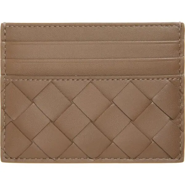Bottega Veneta Intrecciato Leather Card Case - Pinecone-gold