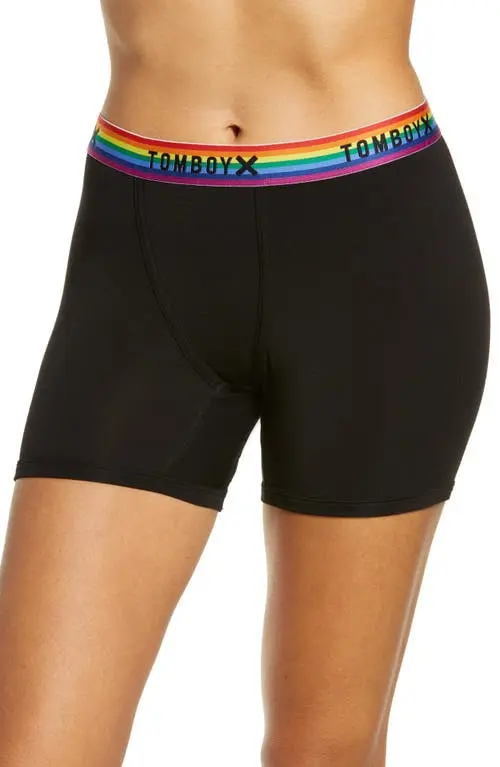 TOMBOYX Gender Inclusive Stretch Modal 4.5-inch Trunks - Black Rainbow