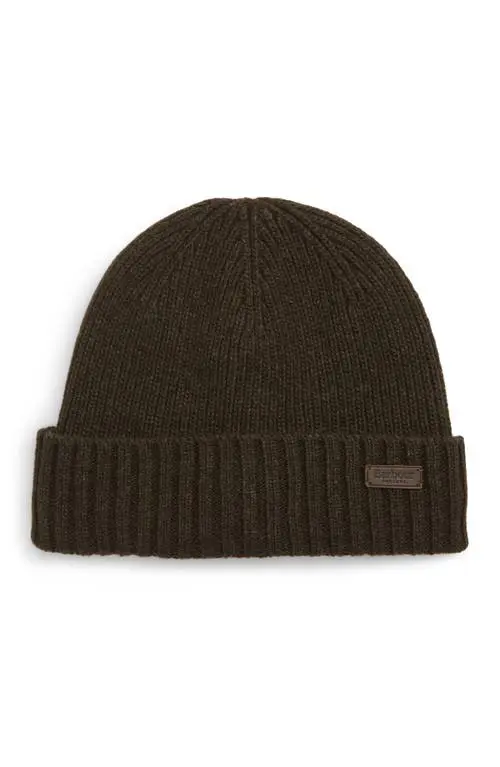Barbour Carlton Wool Blend Beanie - Dark Green