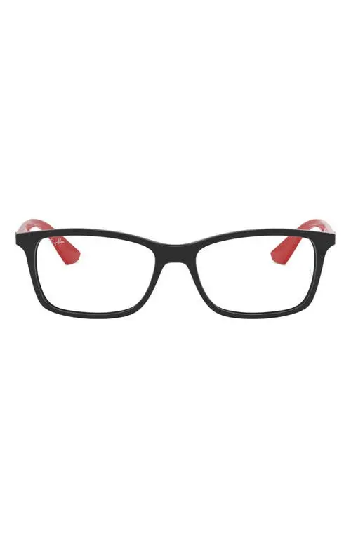 Ray-ban 56mm Rectangle Optical Glasses - Black