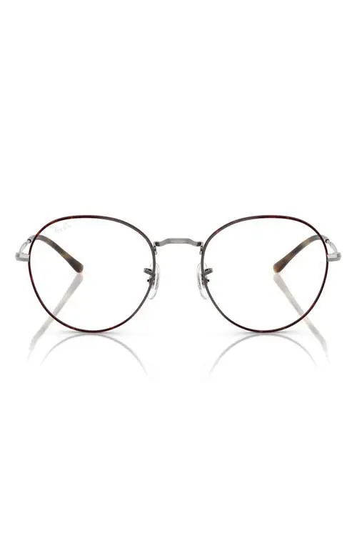 Ray-ban 49mm Round Frame Eyeglasses - Dark Havana