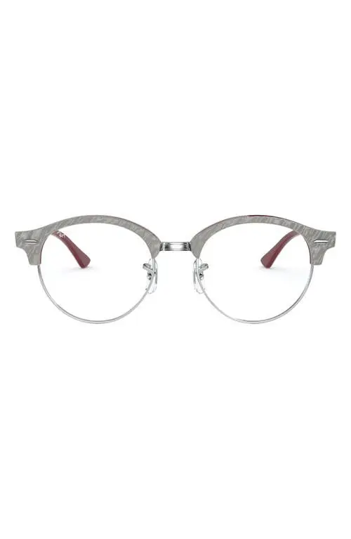 Ray-ban 47mm Round Frame Optical Glasses - Top Grey
