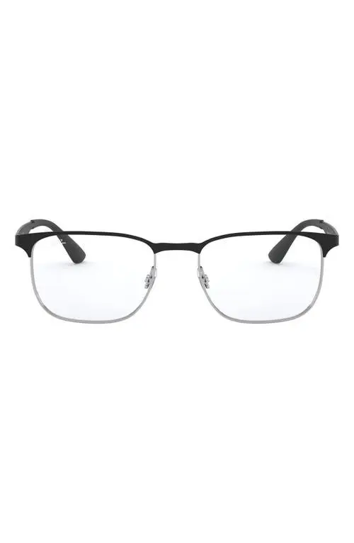 Ray-ban 54mm Rectangle Eyeglasses - Silver/black