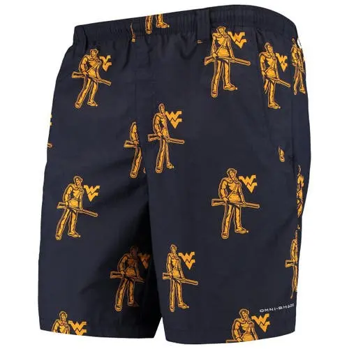 Columbia Pfg Backcast Ii Hybrid Shorts West Virginia Mountaineers - Navy