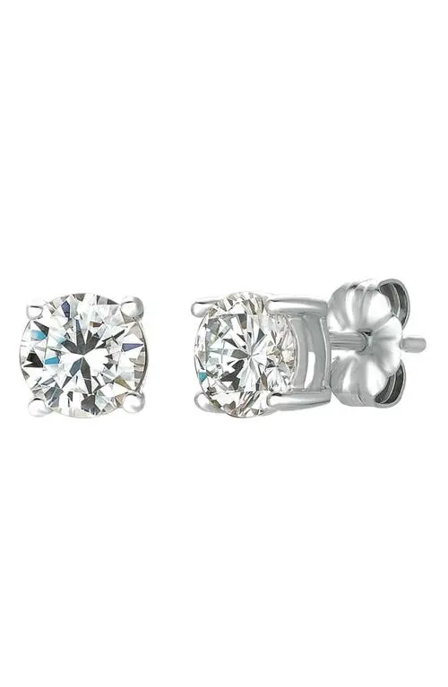 CRISLU Cubic Zirconia Stud Earrings - Platinum