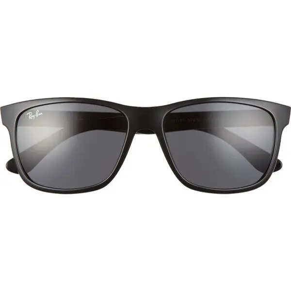 Ray-ban 57mm Square Sunglasses - Shiny Black/ Dark Grey