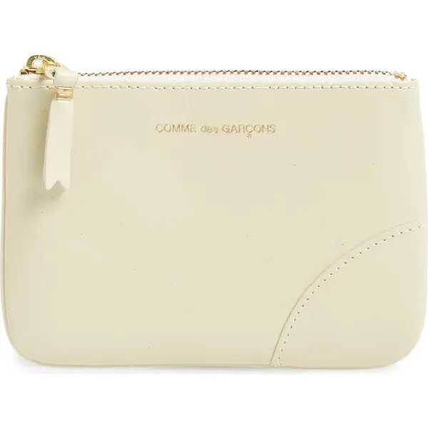 Comme Des Garçons Classic Leather Zip Pouch - Off White