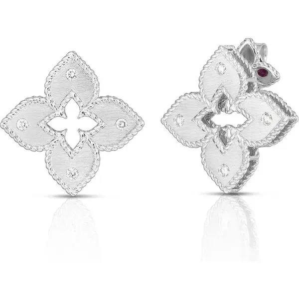 Roberto Coin Venetian Princess Diamond Earrings - White Gold