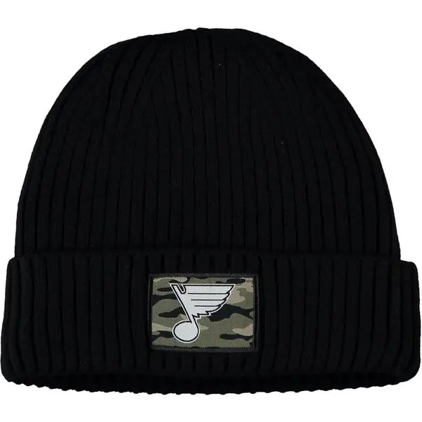 Adidas St. Louis Blues Military Appreciation Cuffed Knit Hat By - Black