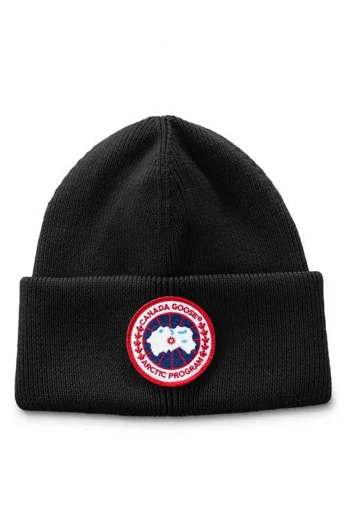 Canada Goose Arctic Disc Merino Wool Toque Beanie - Black
