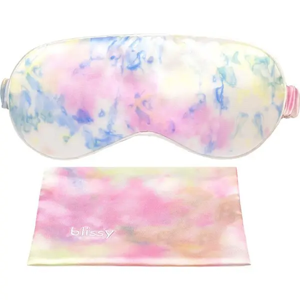 BLISSY Silk Sleep Mask - Yellow Tie Dye