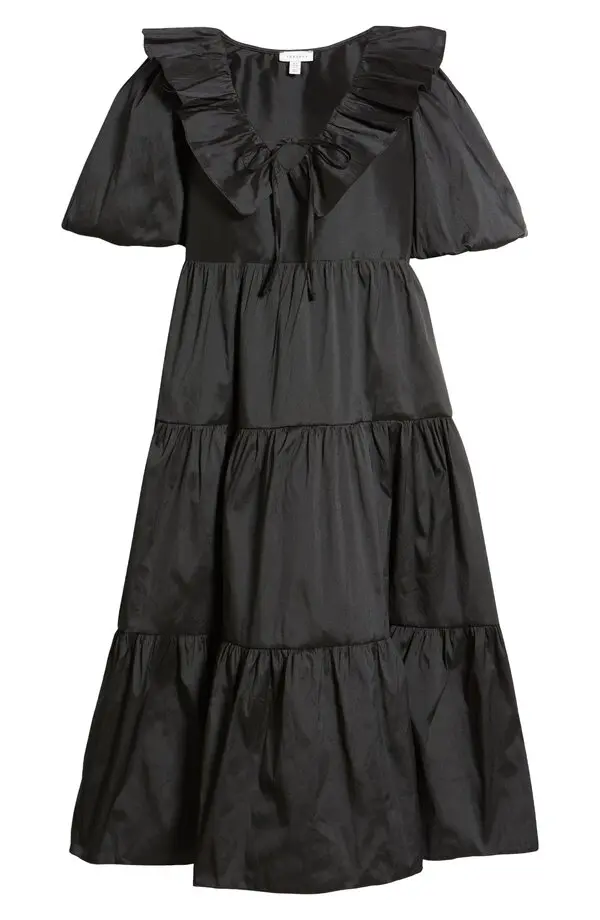 Topshop Short Sleeve Taffeta Dress