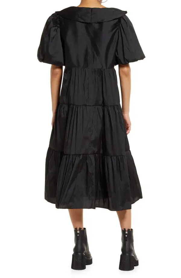 Topshop Short Sleeve Taffeta Dress
