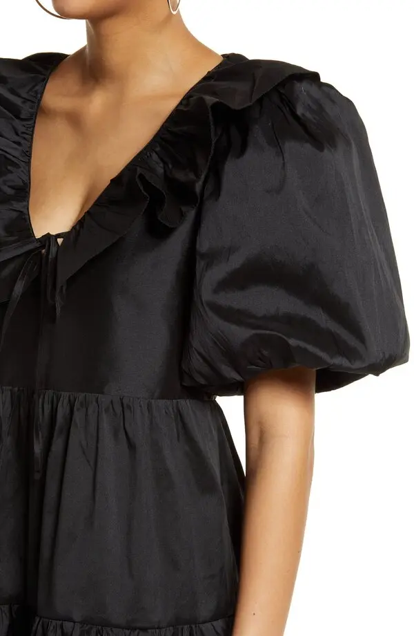 Topshop Short Sleeve Taffeta Dress