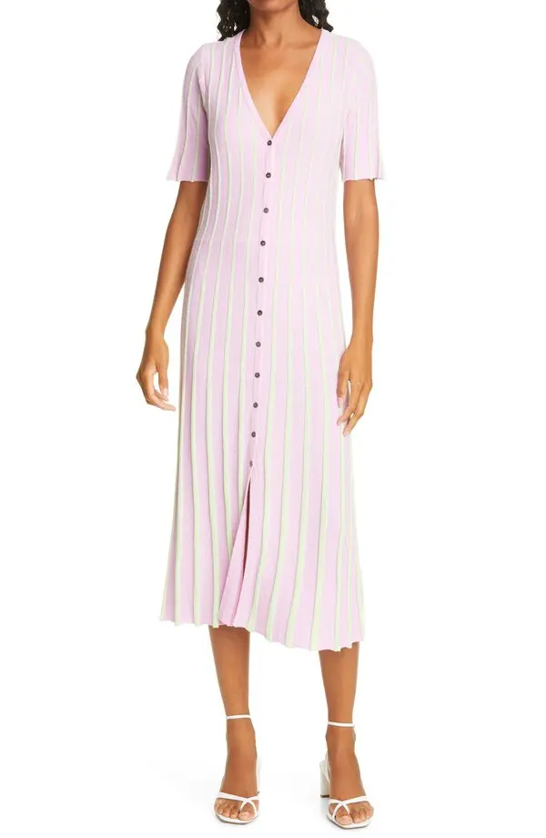 Tanya Taylor Leone Knit Dress In Orchid/ Green - 40% Off | Editorialist