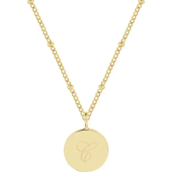 BROOK & YORK Lizzie Initial Pendant Necklace - Gold C