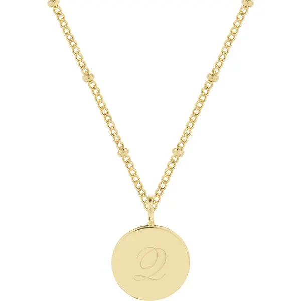 BROOK & YORK Lizzie Initial Pendant Necklace - Gold Q