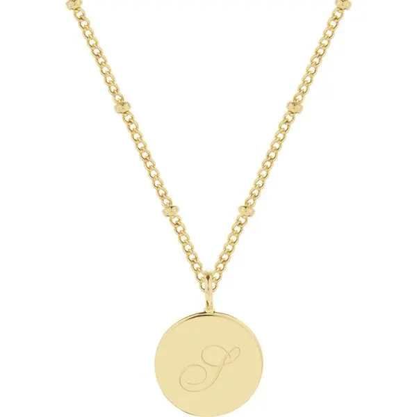 BROOK & YORK Lizzie Initial Pendant Necklace - Gold S