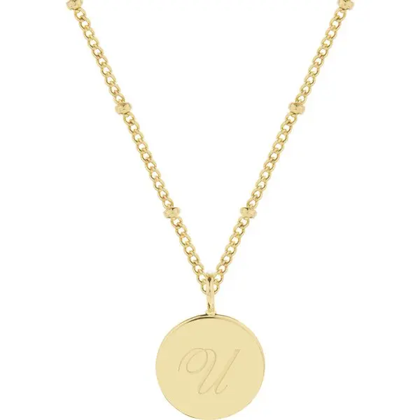 BROOK & YORK Lizzie Initial Pendant Necklace - Gold U