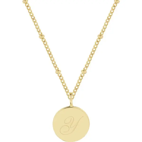 BROOK & YORK Lizzie Initial Pendant Necklace - Gold Y