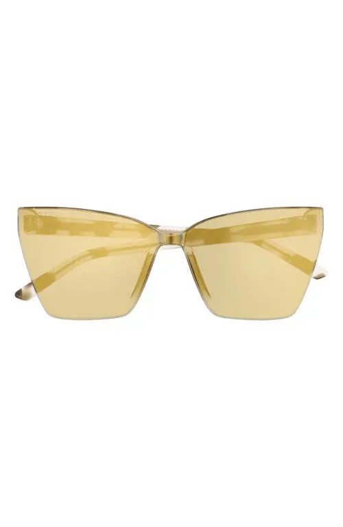DIFF Goldie Oversized Cat Eye Sunglasses - Gold Tortoise/gold Flash