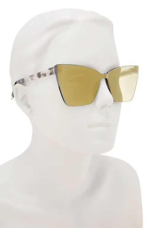 DIFF Goldie Oversized Cat Eye Sunglasses - Gold Tortoise/gold Flash