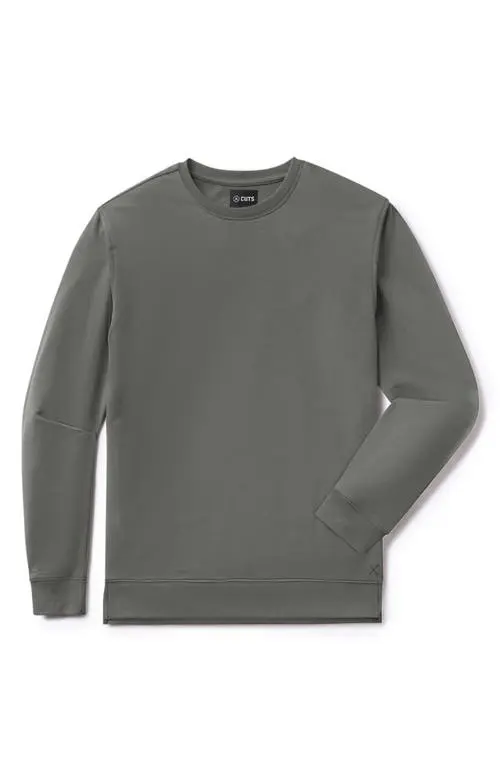 CUTS Hyperloop Split Hem Crewneck Sweatshirt - Castor Grey