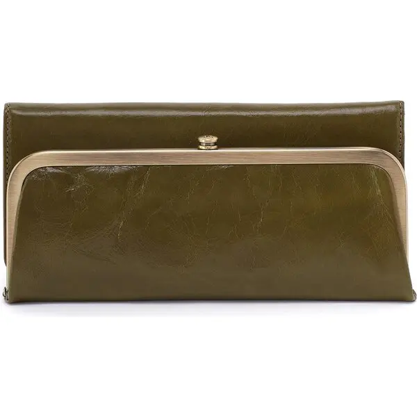 Hobo Rachel Leather Frame Wallet - Olive Veil