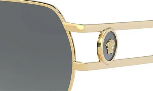 Versace 60mm Aviator Sunglasses - Gold/grey