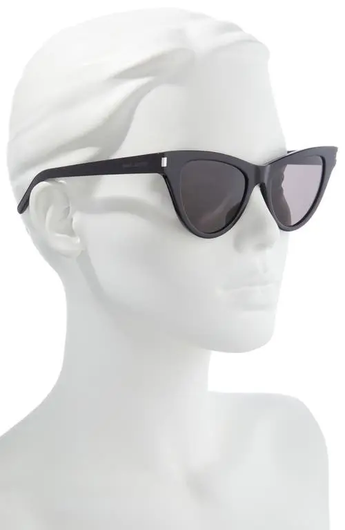 Saint Laurent 54mm Cat Eye Sunglasses - Black/black