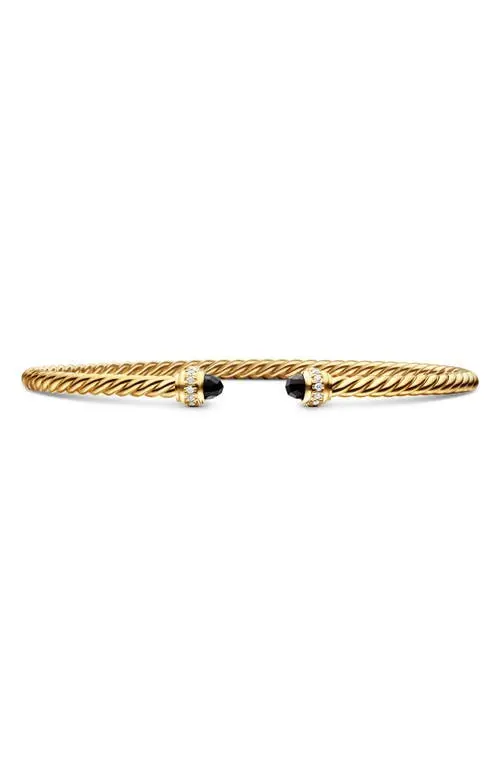 David Yurman Classic Cablespira® 18k And Diamond Bracelet - Black Onyx