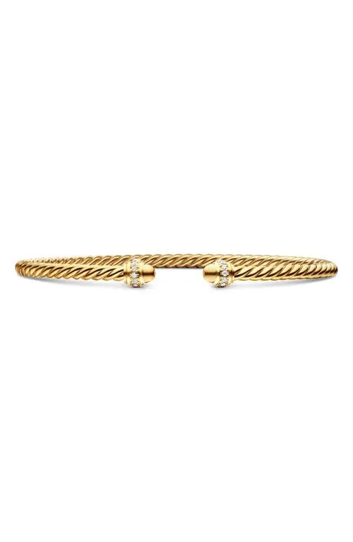 David Yurman Classic Cablespira® 18k And Diamond Bracelet - Gold/ Diamond