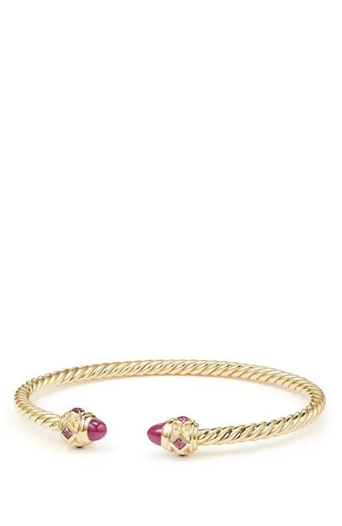 David Yurman Renaissance Bracelet In 18k Gold - Gold/ Ruby