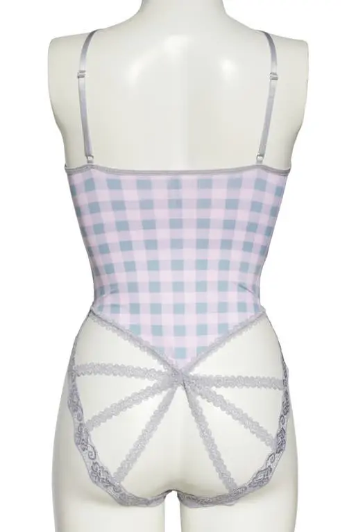 COQUETTE Strappy Back Gingham Teddy